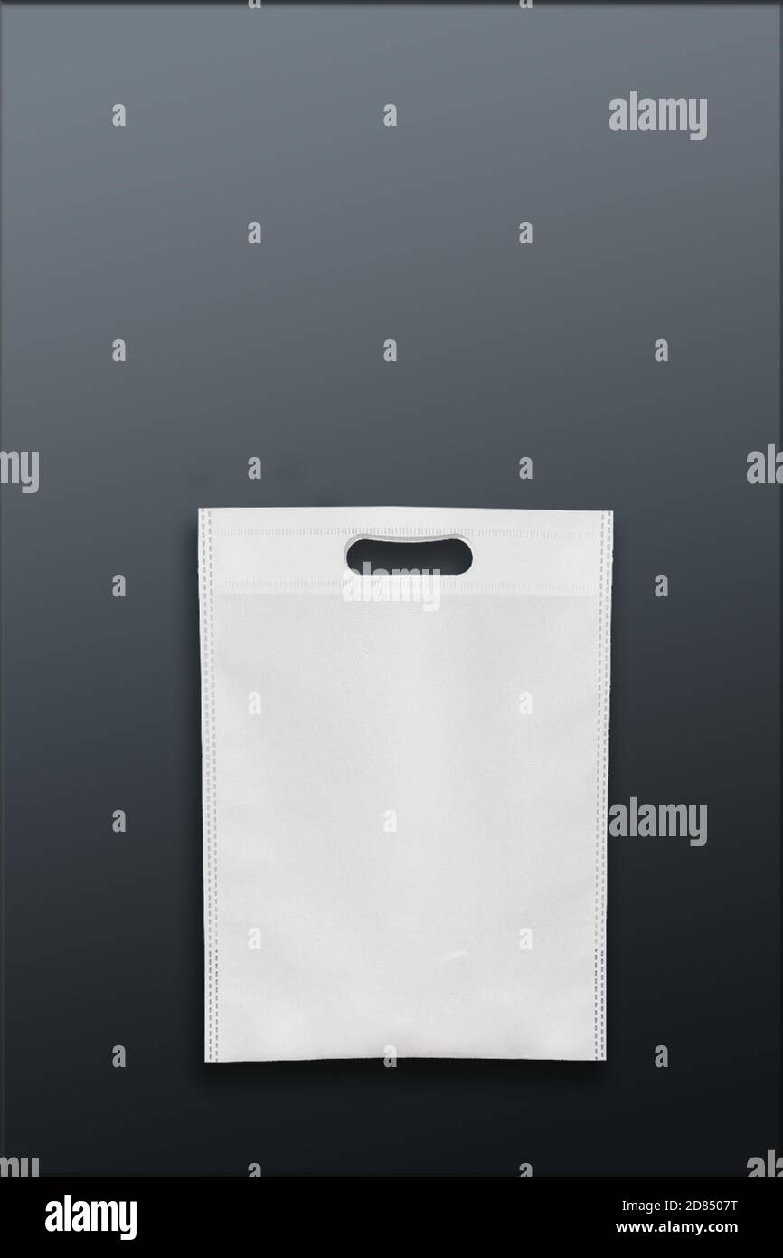 ECO Friendly Empty Bag on Black Background with copy space for text and ...