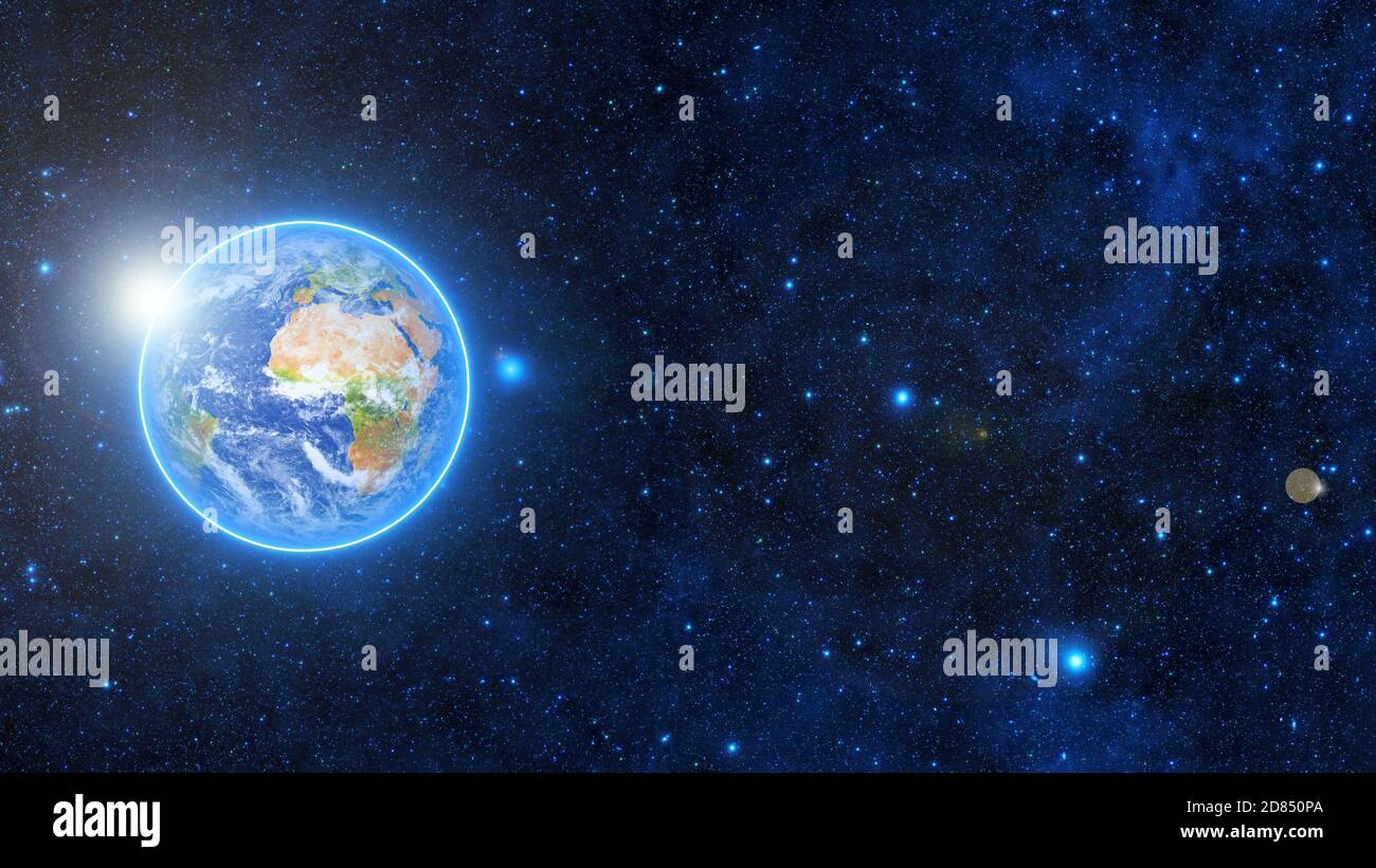 Planet earth from the space at night Stock Photo - Alamy