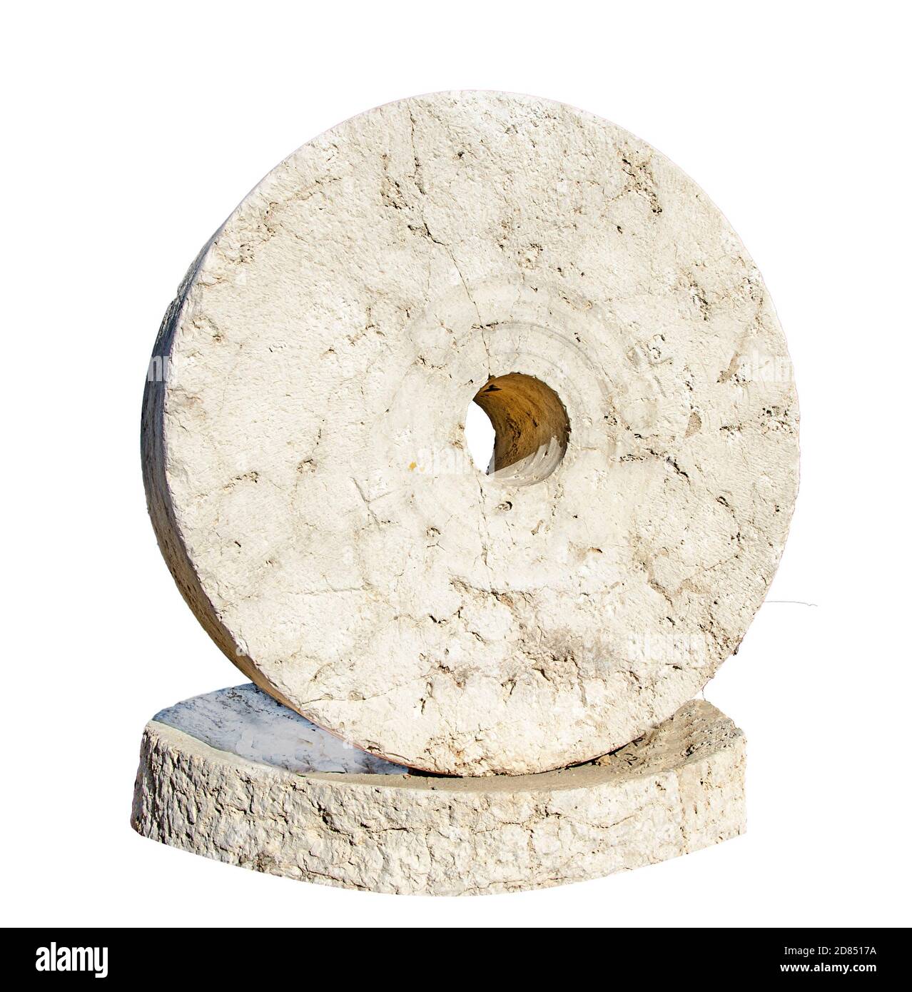 Millstone isolated on white background Stock Photo - Alamy