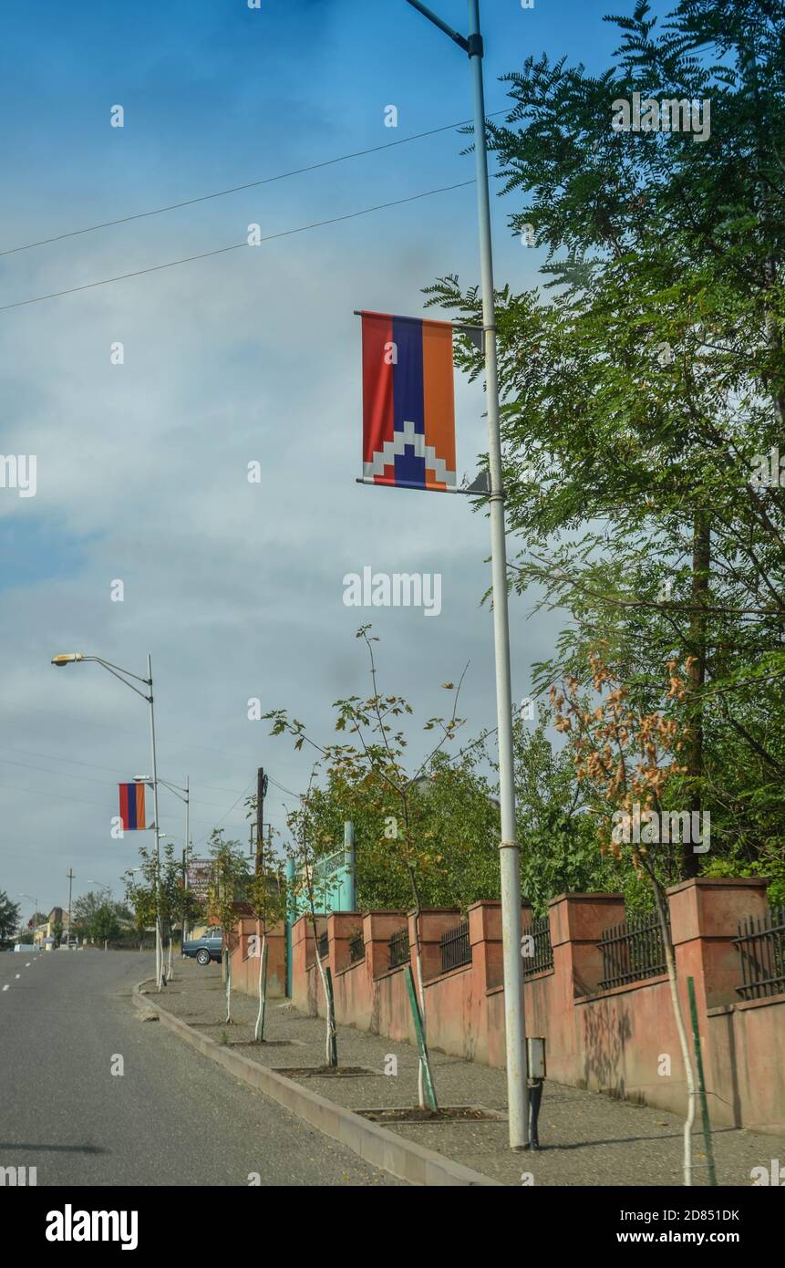 Armenian capital of Stepanakert in Nagorno Karabakh 14/09/20 Stock ...
