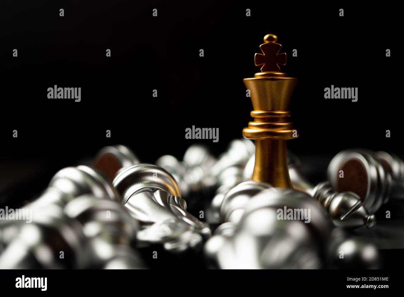 Golden King chess is last standing in the chess board, Concept of ...