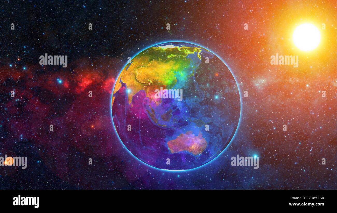 Planet Earth with a spectacular sunset Stock Photo - Alamy