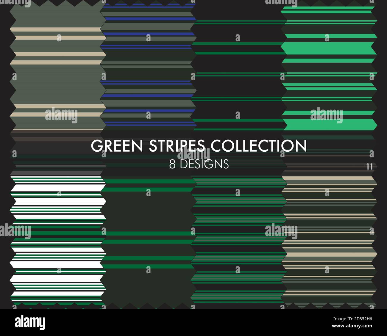 Green striped seamless pattern collection includes 8 designs for ...