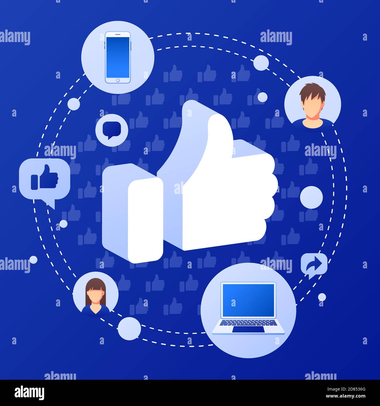 Like template banner background. Social media marketing concept. Flat ...