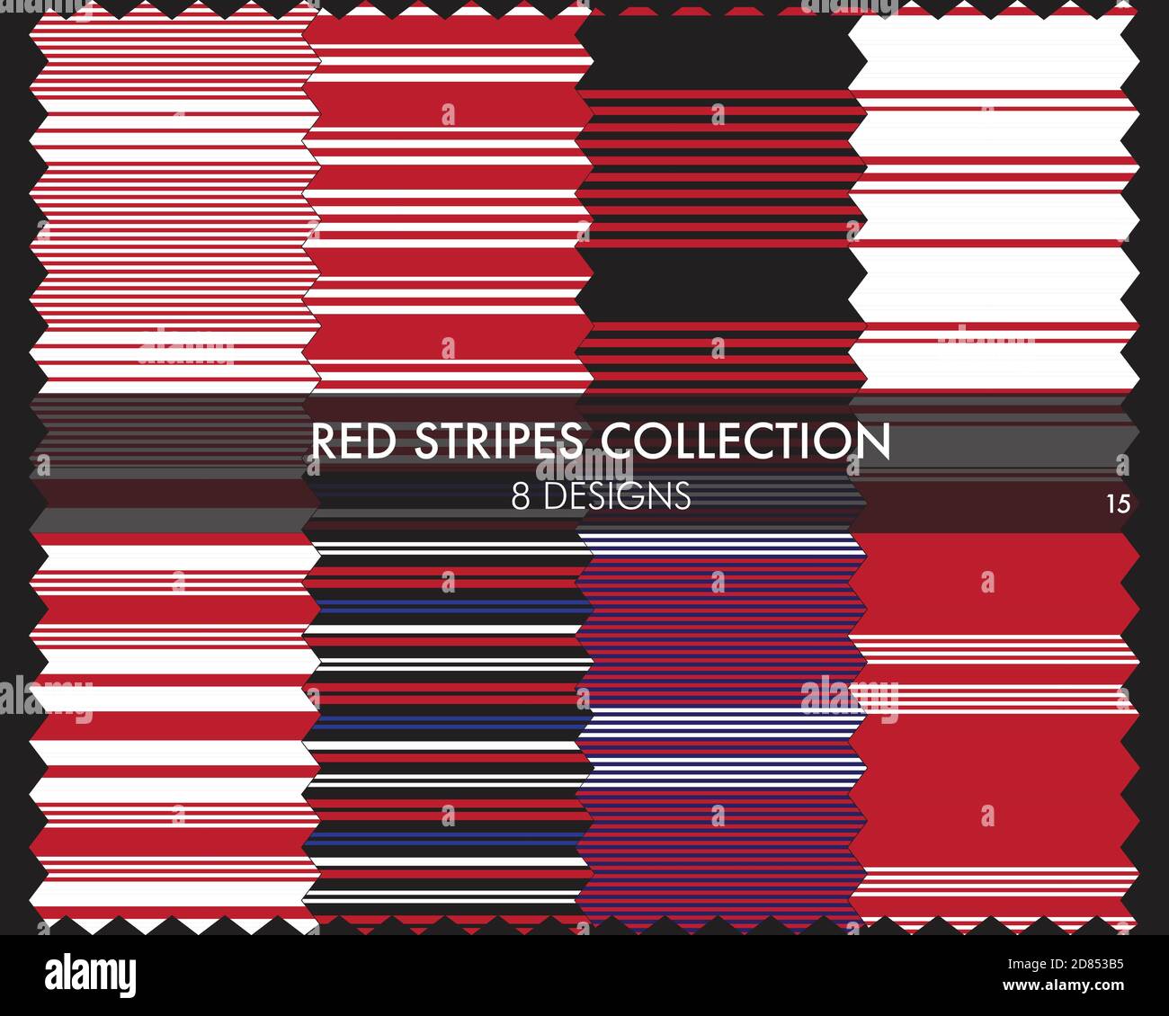 Red striped seamless pattern collection includes 8 designs for fashion ...