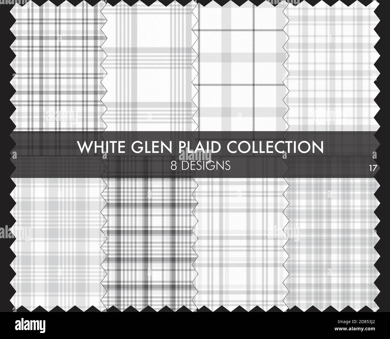 White Glen Plaid Tartan seamless pattern collection includes 8 designs ...