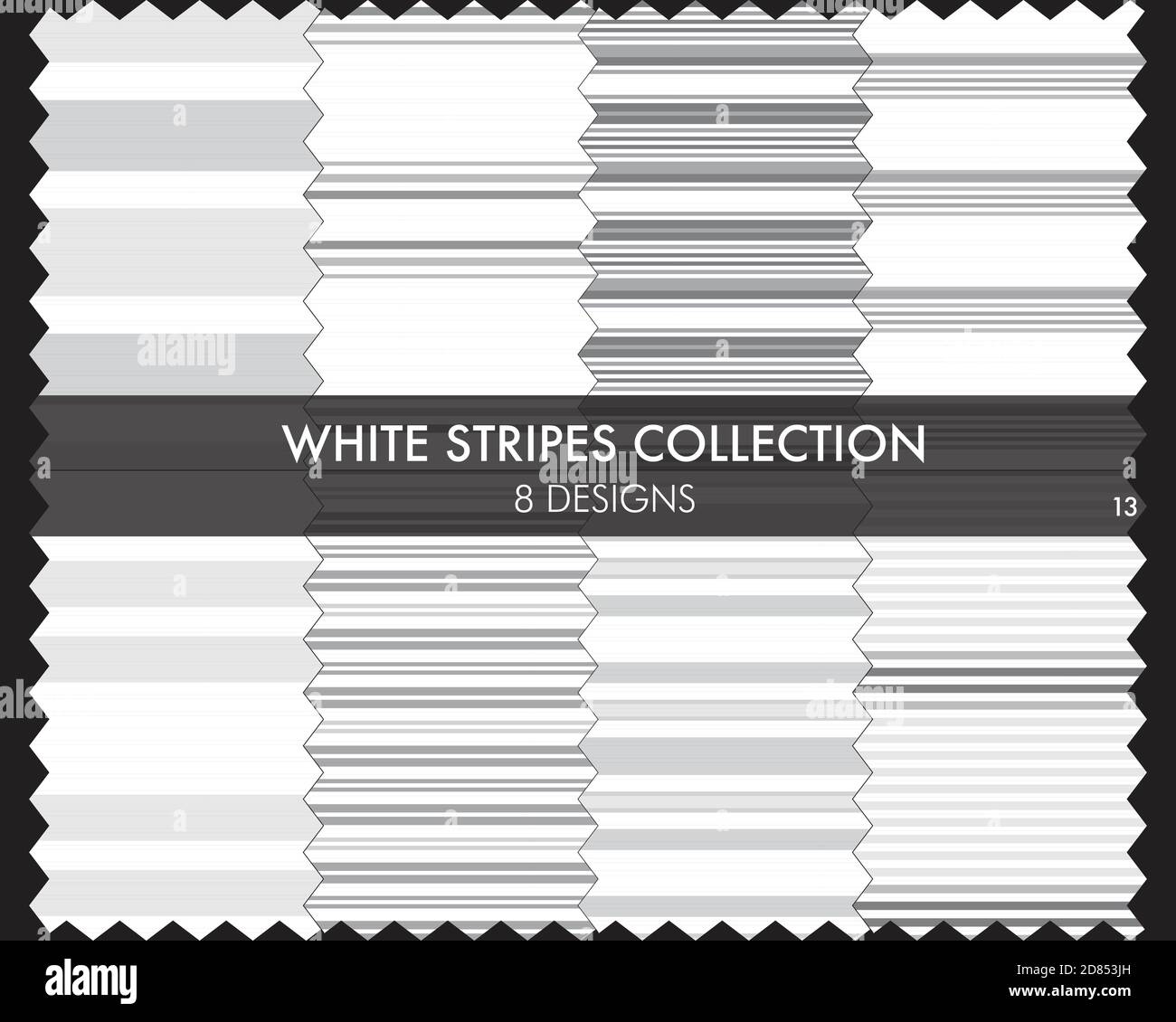 White striped seamless pattern collection includes 8 designs for ...