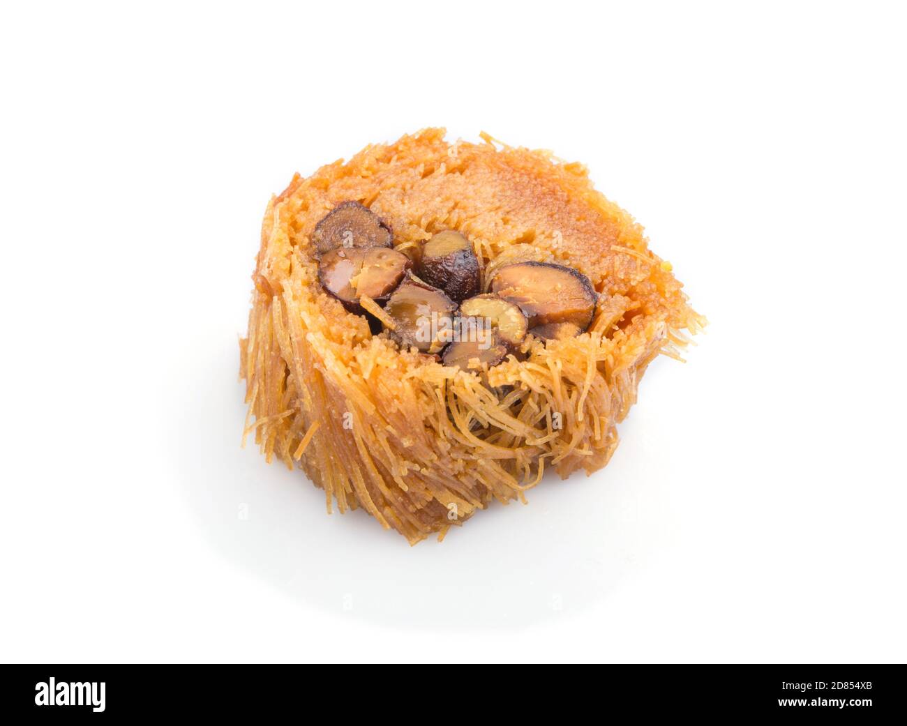 traditional arabic sweets kunafa isolated on white background. side ...