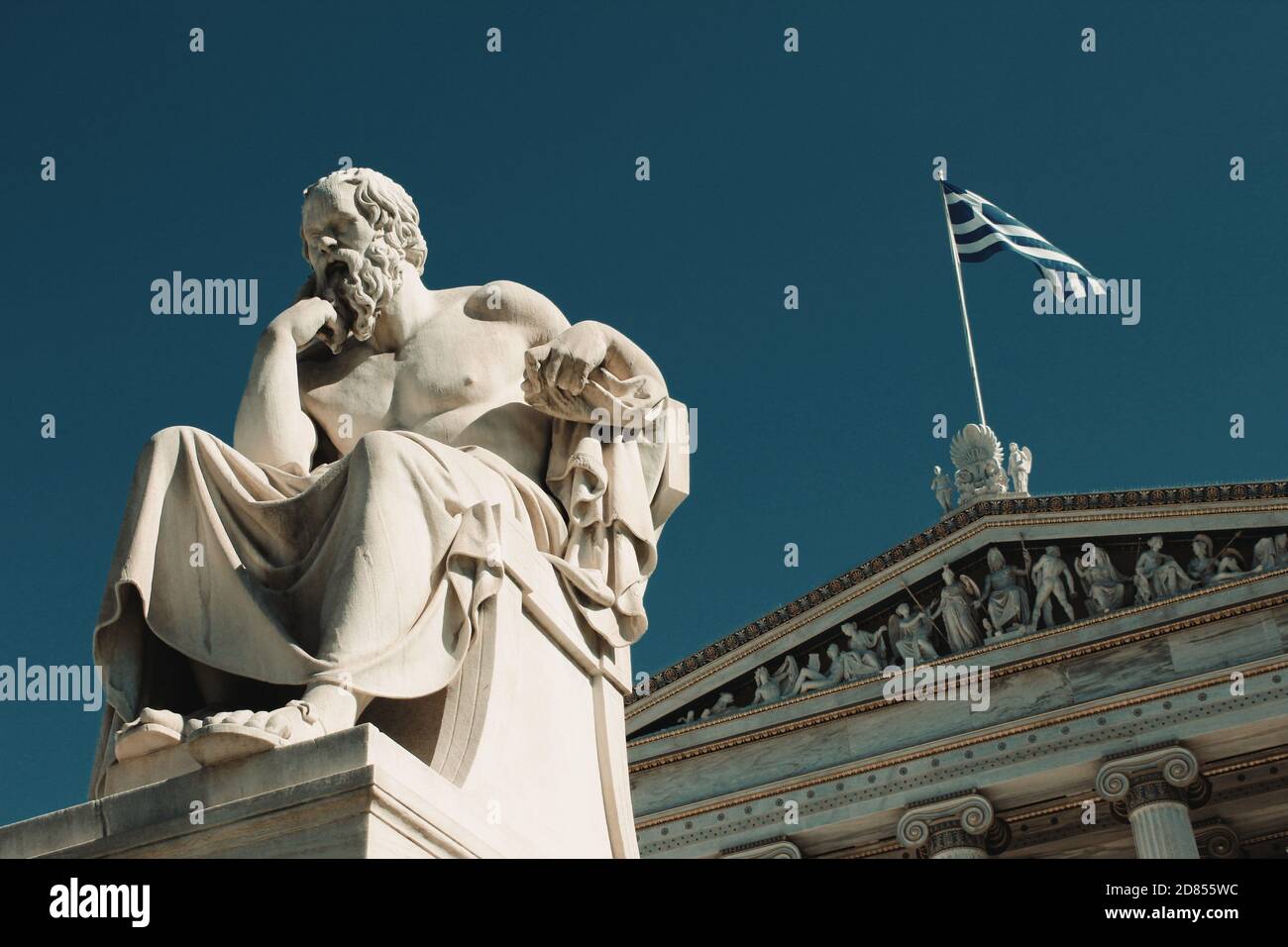 Statue of the ancient Greek philosopher Socrates in Athens, Greece ...
