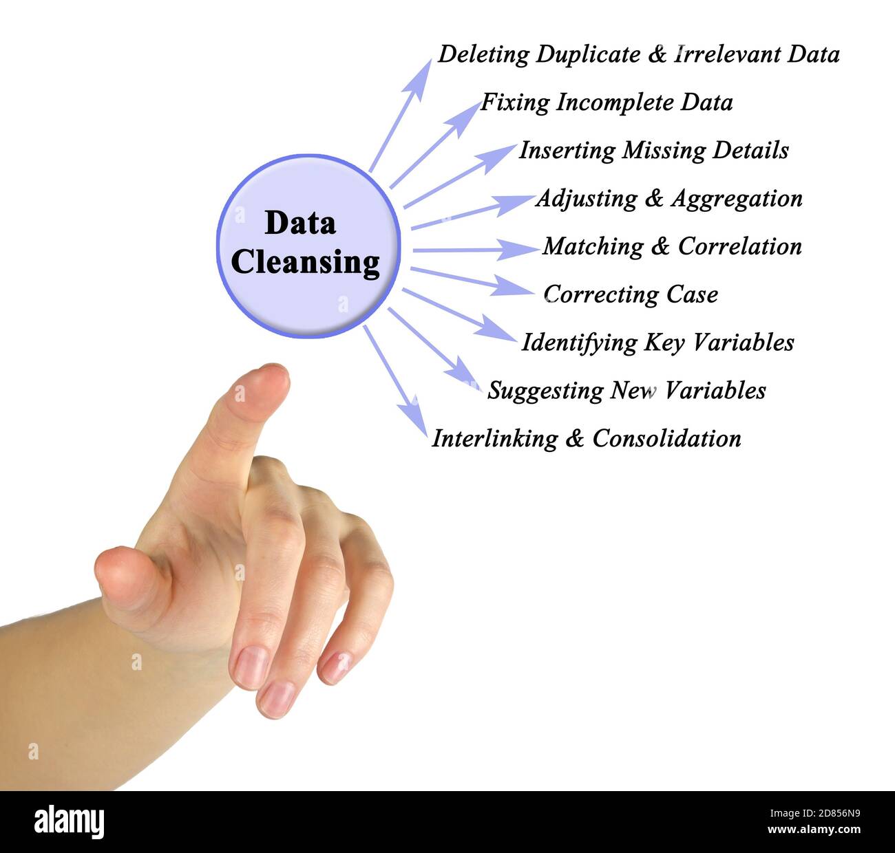Nine Components of Data Cleansing Stock Photo - Alamy