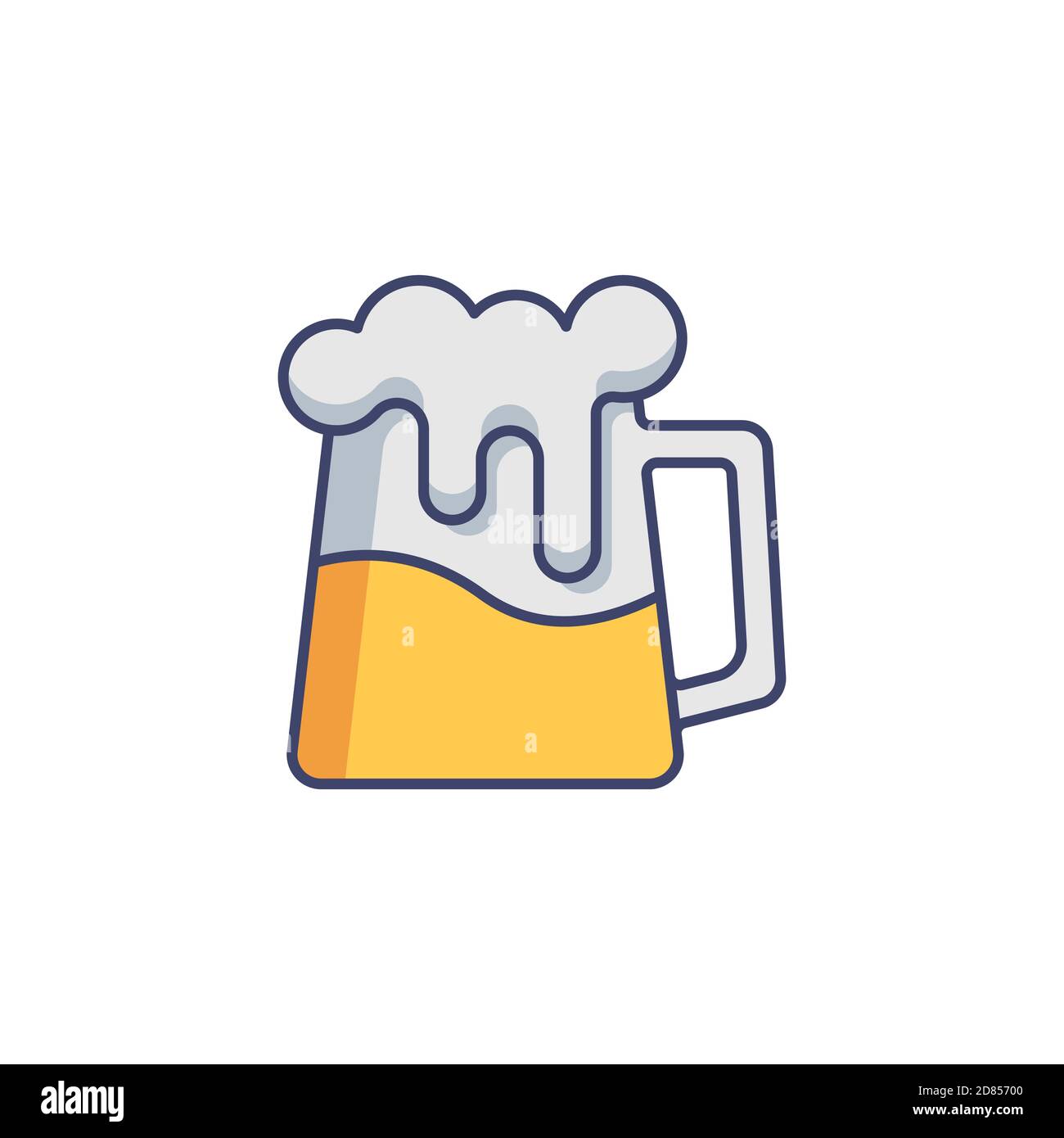 beer glass vector icon symbol alcohol drink isolated on white ...