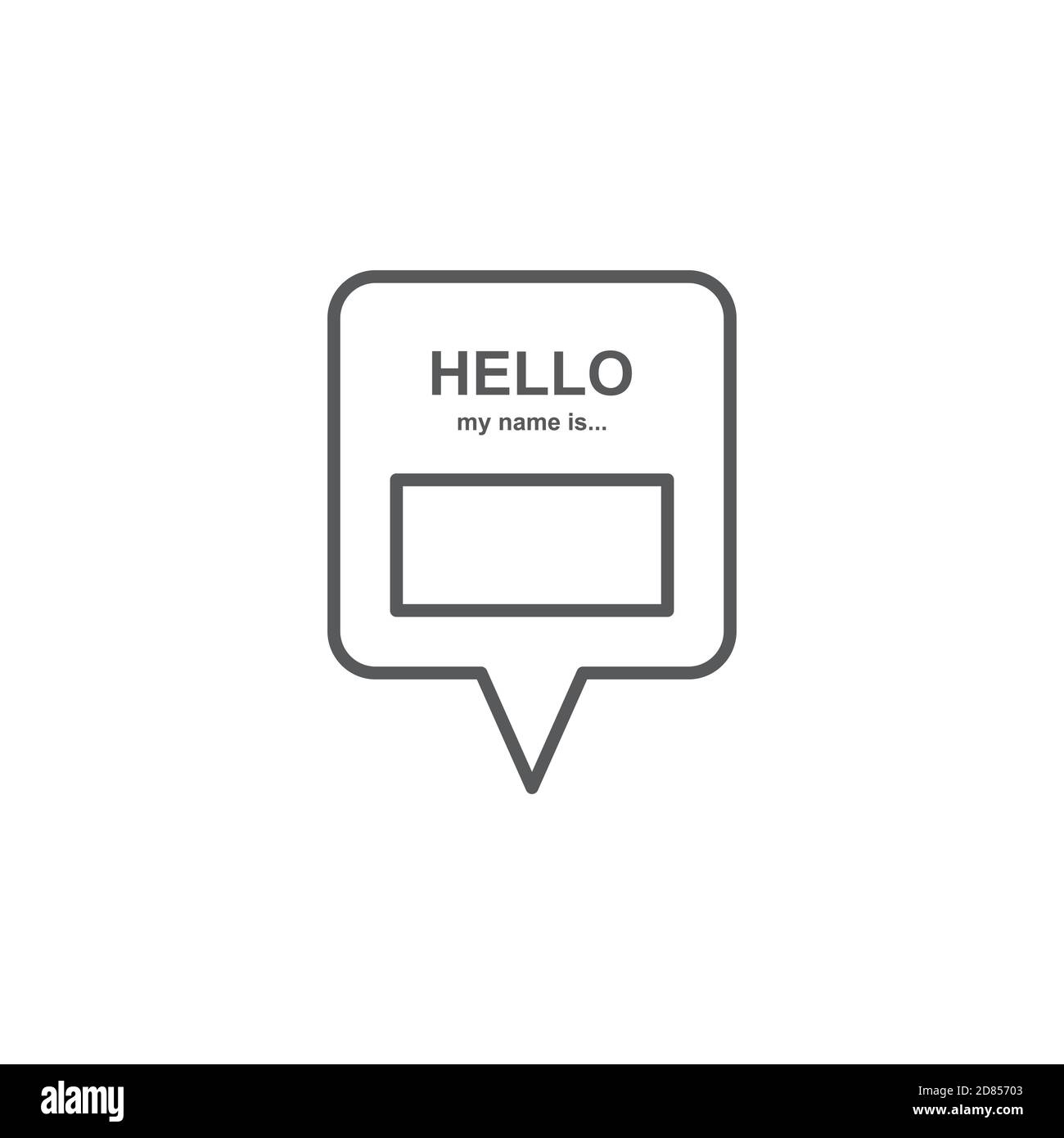Badge or register vector isolated sticker hello my name is in trendy ...