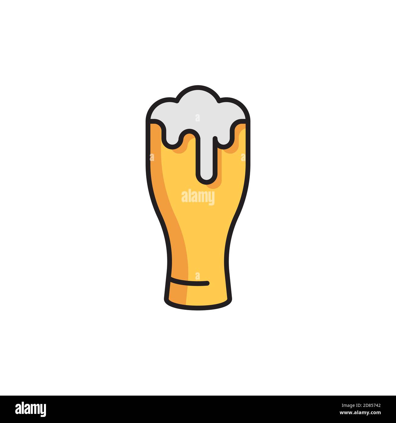 beer glass vector icon symbol alcohol drink isolated on white ...