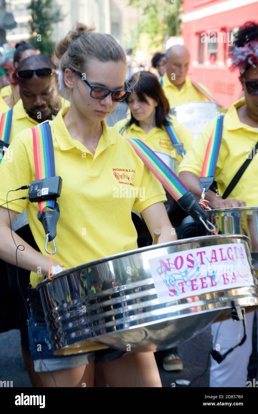 London, United Kingdom, August 25th 2019:-A steel drummer at the ...