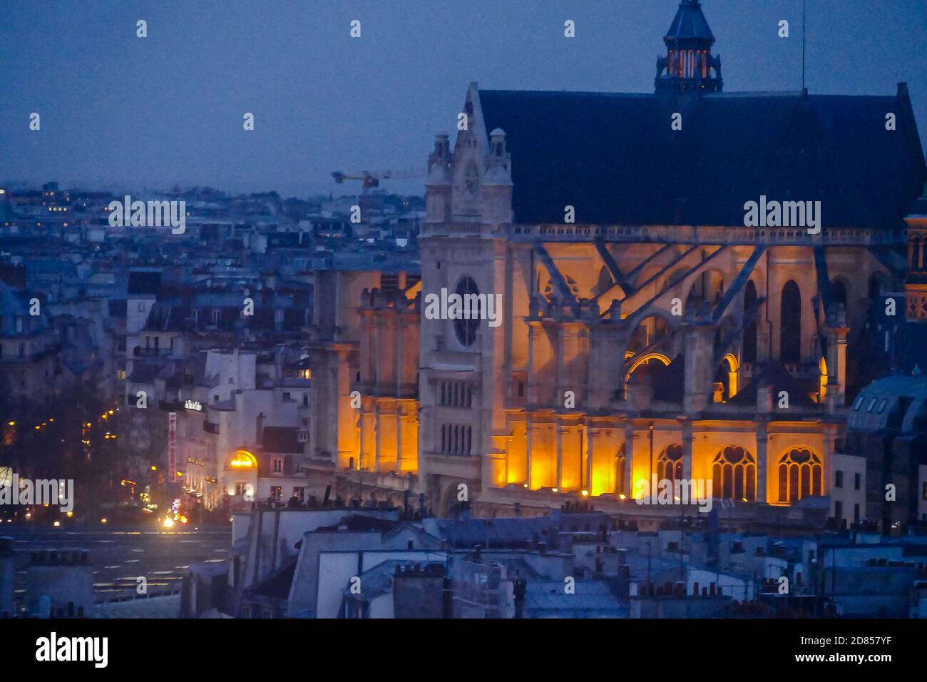 View of paris at night from pompidou center, Photo image a Beautiful ...