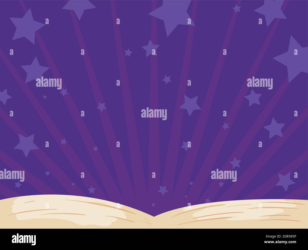 Open book releasing a stars shower and the magic of reading Stock ...