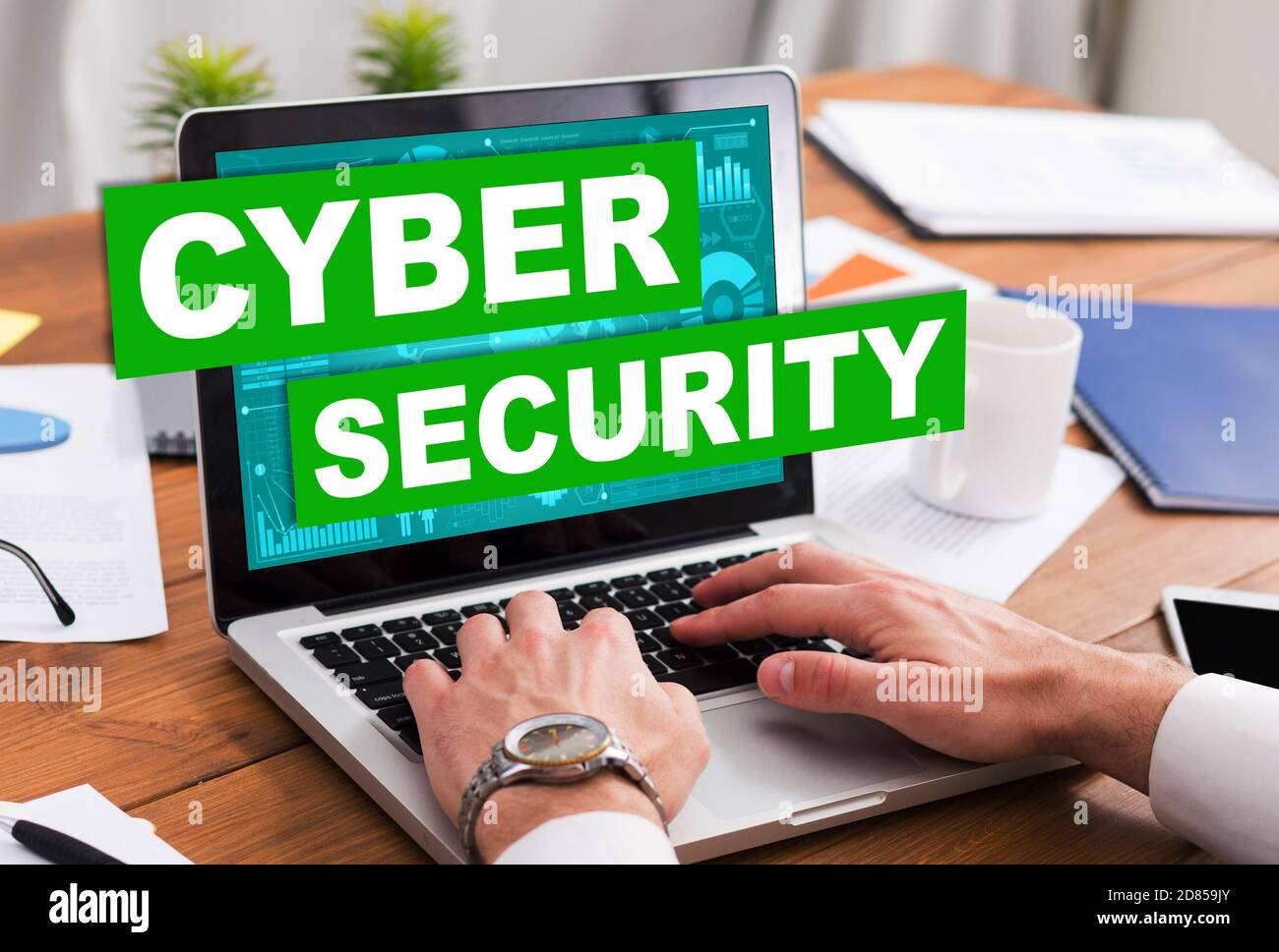Cyber security of big company and modern digital business Stock Photo ...