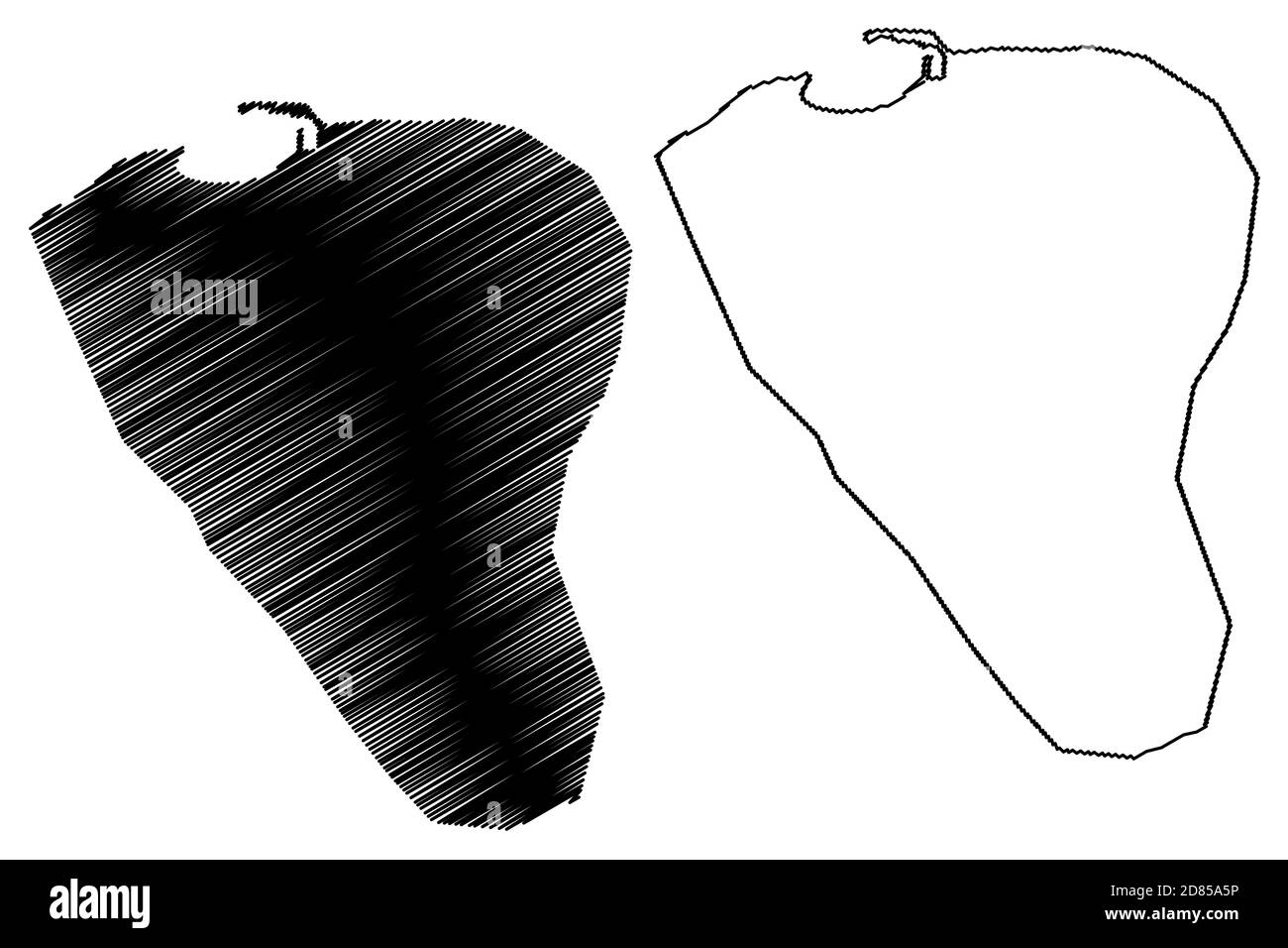 Bosaso City (Federal Republic of Somalia, Bari Region) map vector ...