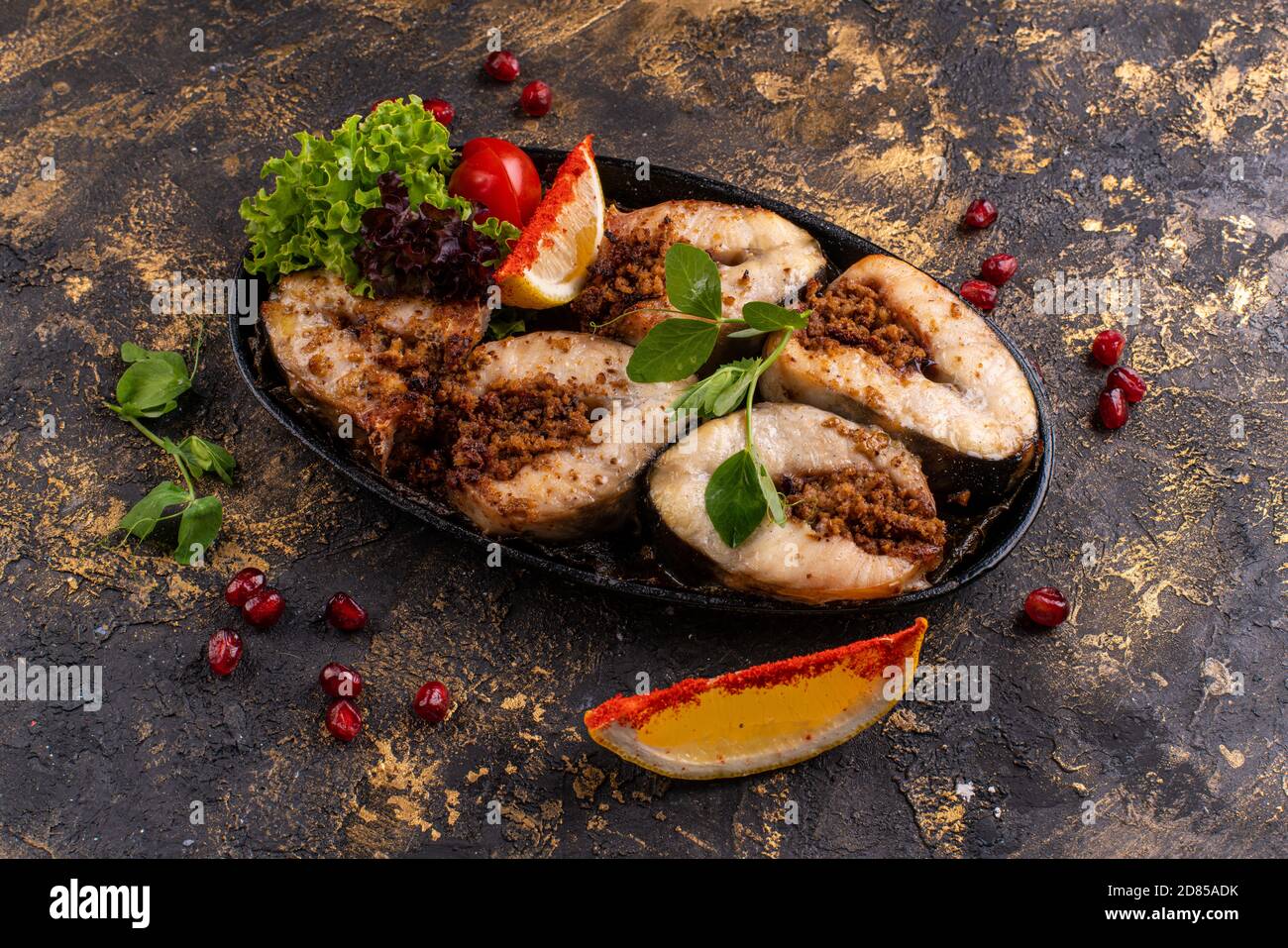 Fish fried stuffed delicious food barbecue hi-res stock photography and ...