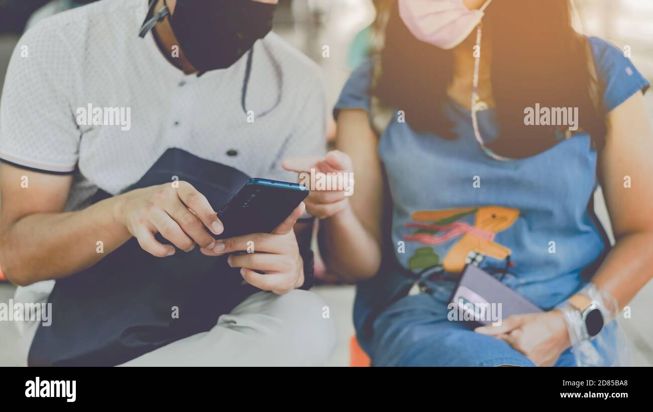 Male traveler wear surgical mask to prevent Corona Virus(COVID-19 ...