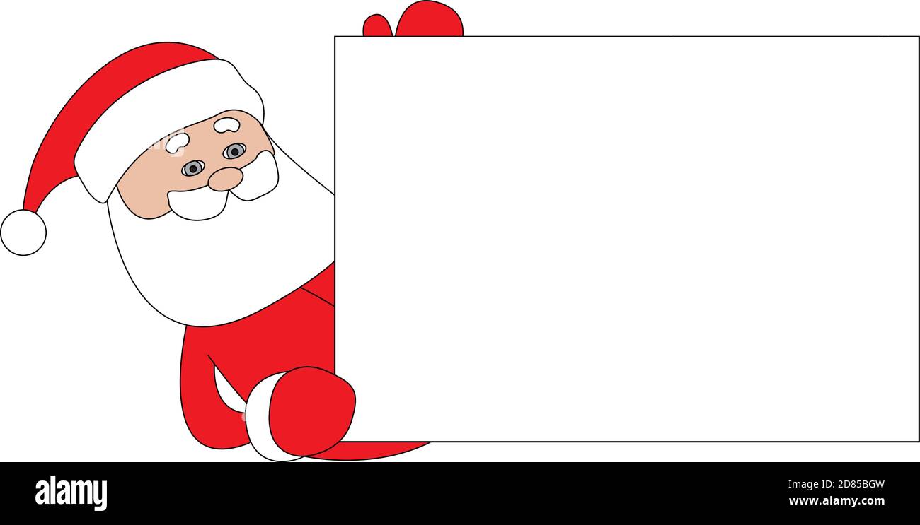 Illustration of Caucasian Santa Claus with note card or memo board ...