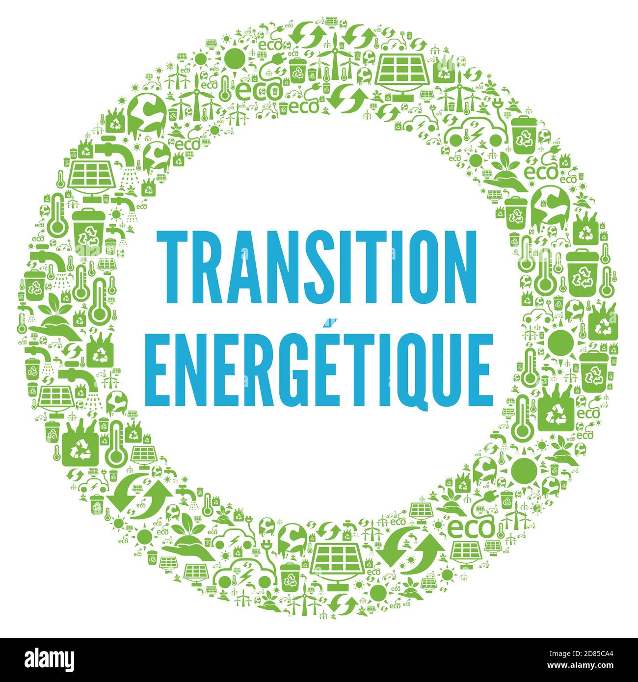 Energy transition symbol called transition energetique in french ...
