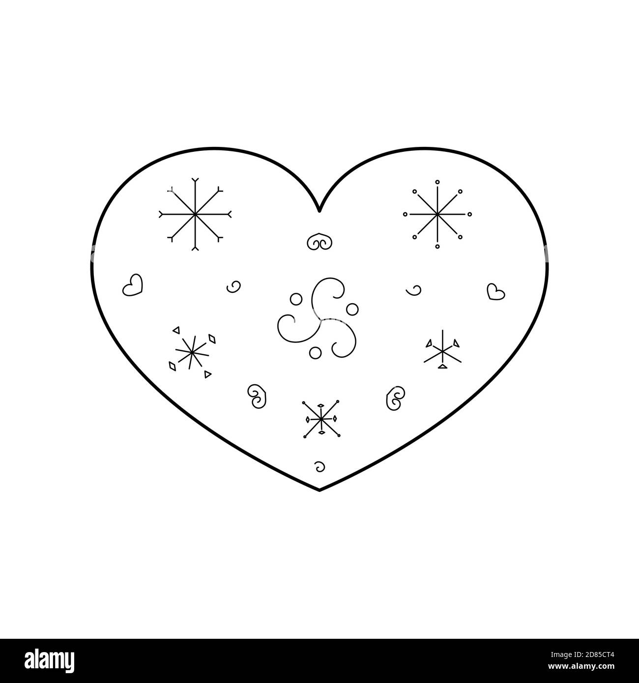 Cute Heart Outline Clipart