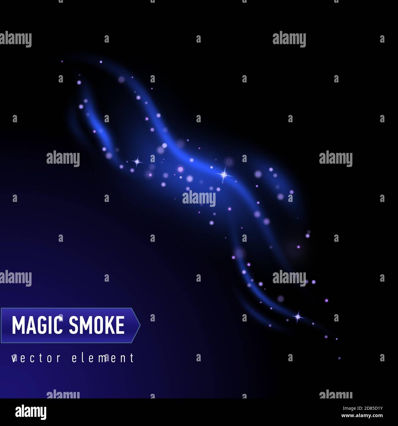 Dark blue background with smoke and stars. Magical smoke for food ...