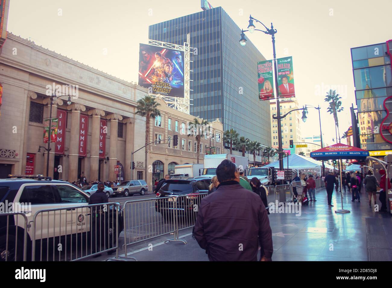 Views of the Walk of Fame and the Buildings at the Hollywood Boulevard ...