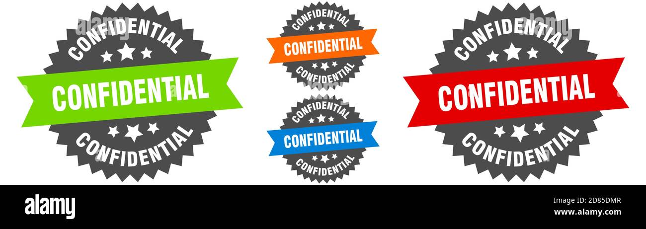 confidential sign. round ribbon label set. Stamp Stock Vector Image ...