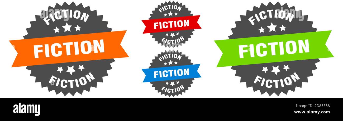 fiction sign. round ribbon label set. Stamp Stock Vector Image & Art ...
