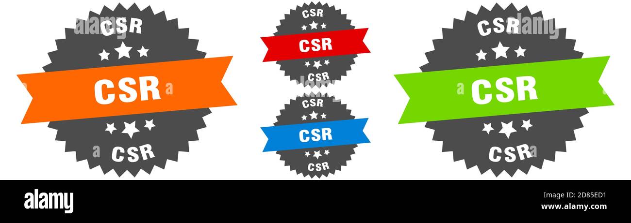 csr sign. round ribbon label set. Stamp Stock Vector Image & Art - Alamy