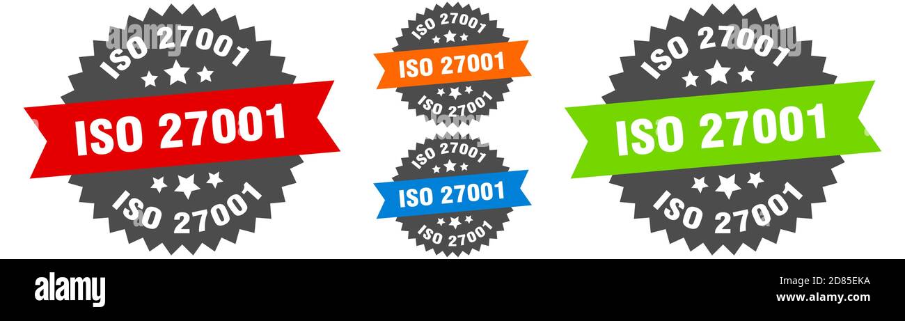 iso 27001 sign. round ribbon label set. Stamp Stock Vector Image & Art ...