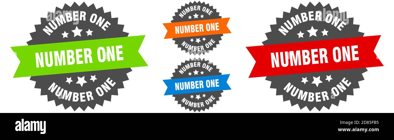 number one sign. round ribbon label set. Stamp Stock Vector Image & Art ...