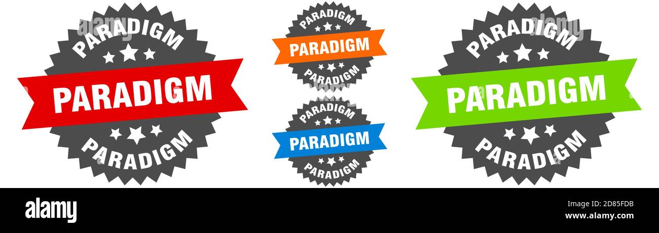 paradigm sign. round ribbon label set. Stamp Stock Vector Image & Art ...