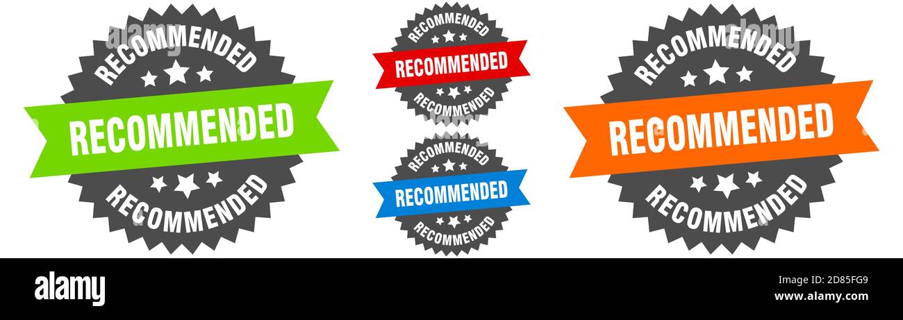 recommended sign. round ribbon label set. Stamp Stock Vector Image ...