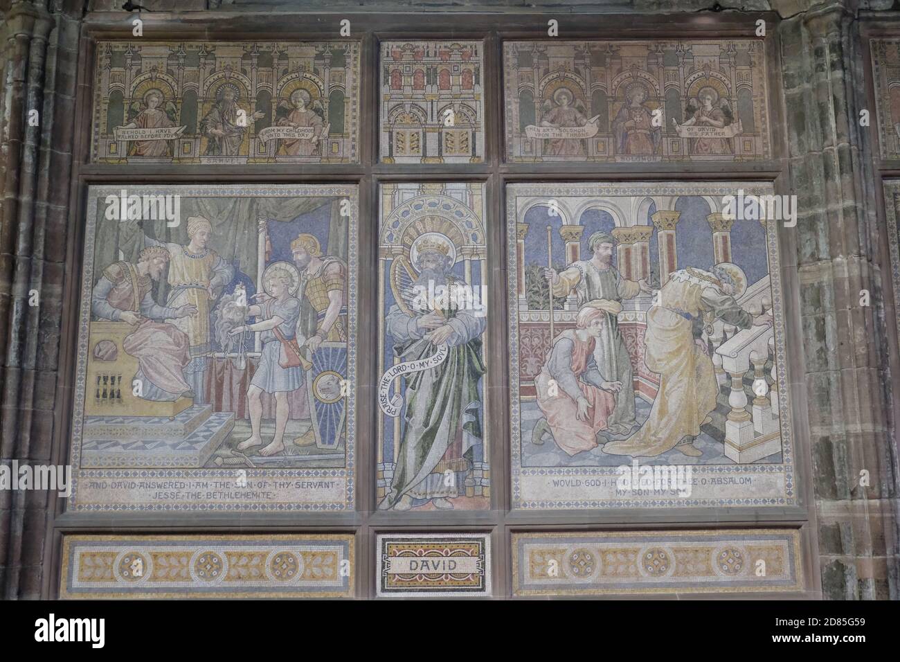 Victorian pre-Raphaelite mosaic.,Chester Cathedral north nave aisle ...