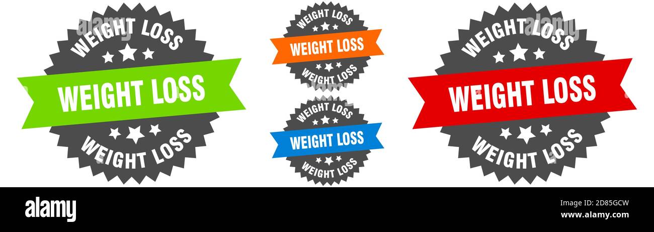 weight loss sign. round ribbon label set. Stamp Stock Vector Image ...