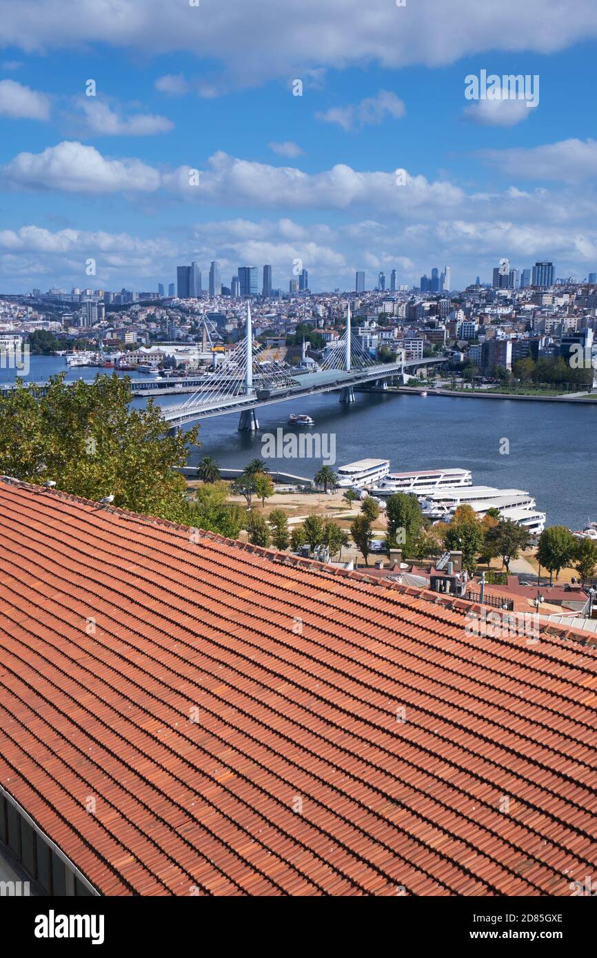 View of Golden Horn and Metro bridge, Istanbul, Turkey Stock Photo - Alamy