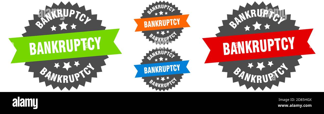 bankruptcy sign. round ribbon label set. Stamp Stock Vector Image & Art ...