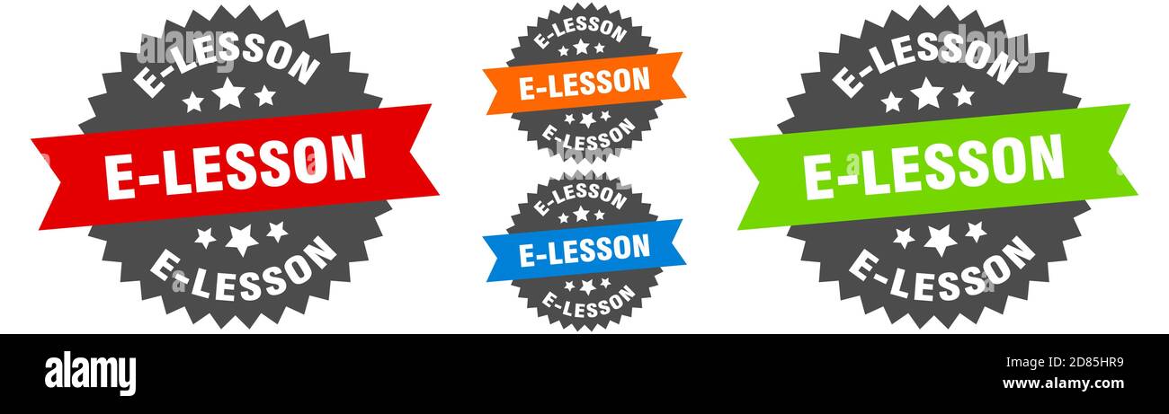 e-lesson sign. round ribbon label set. Stamp Stock Vector Image & Art ...