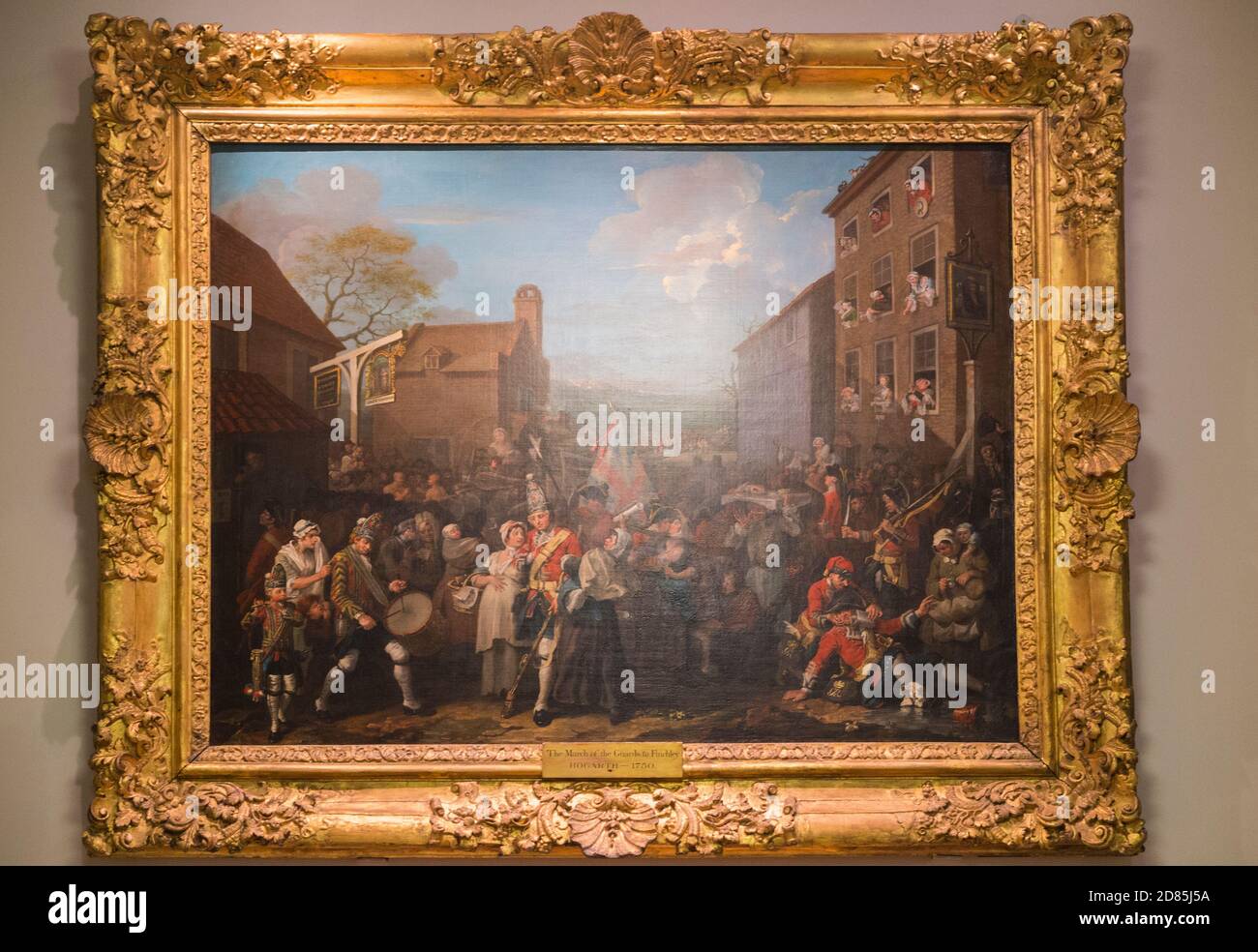 Painting by the English artist Hogarth titled 'the March of the Guards ...