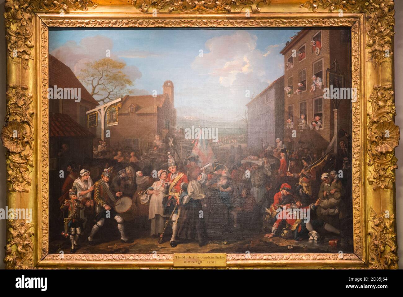 Painting by the English artist Hogarth titled 'the March of the Guards ...