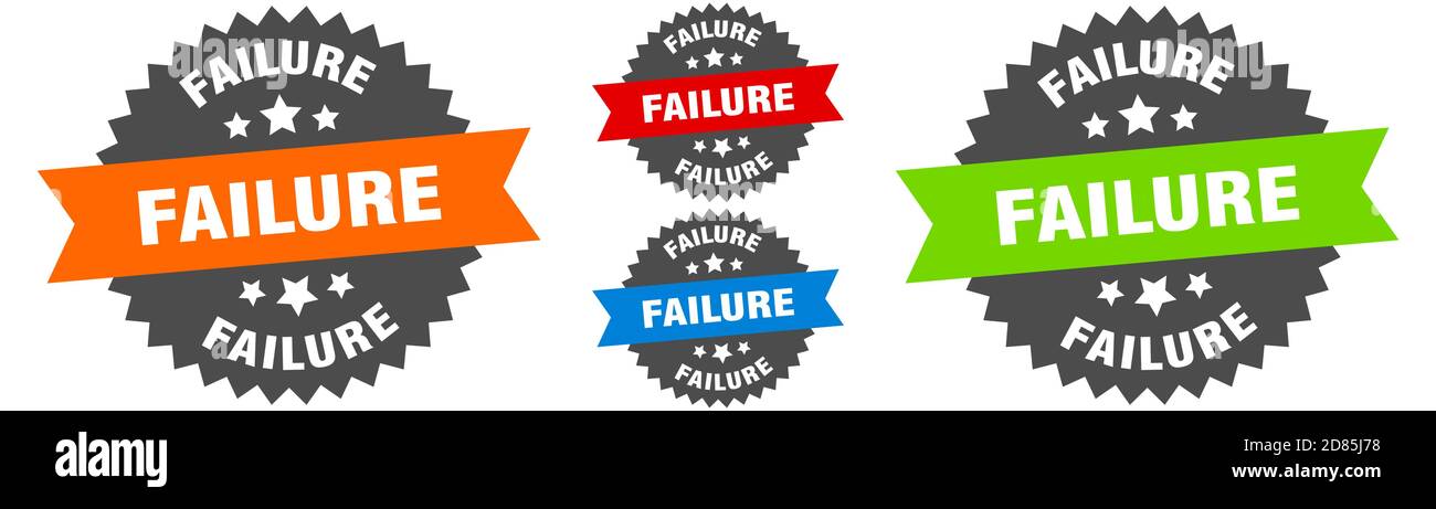 failure sign. round ribbon label set. Stamp Stock Vector Image & Art ...