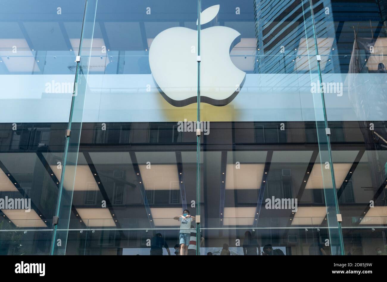 American multinational technology company Apple store seen in Hong Kong ...