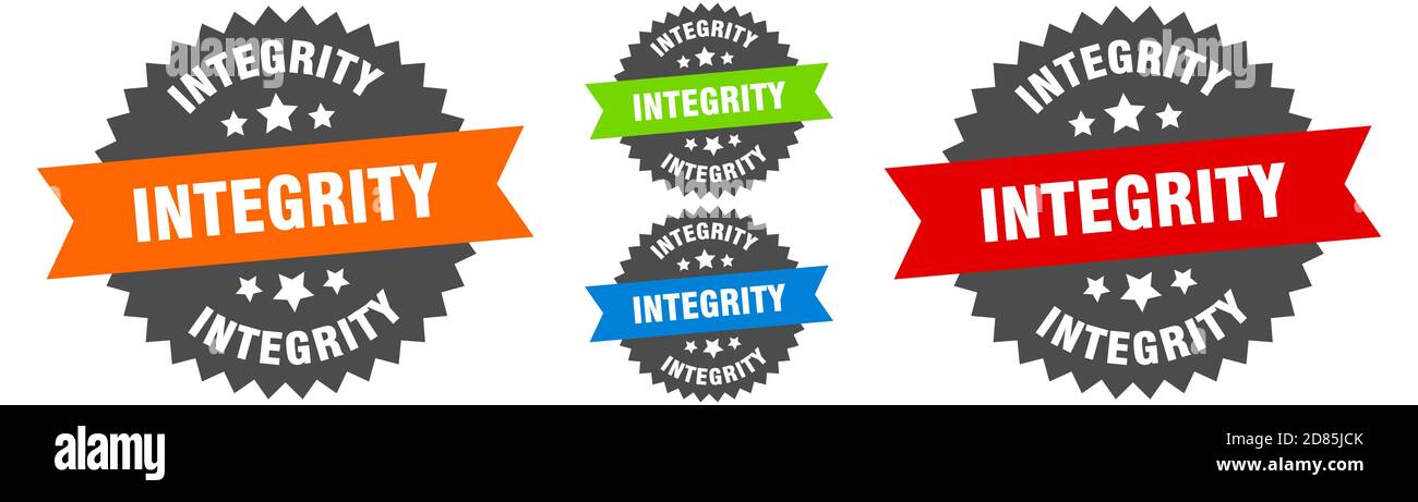 integrity sign. round ribbon label set. Stamp Stock Vector Image & Art ...