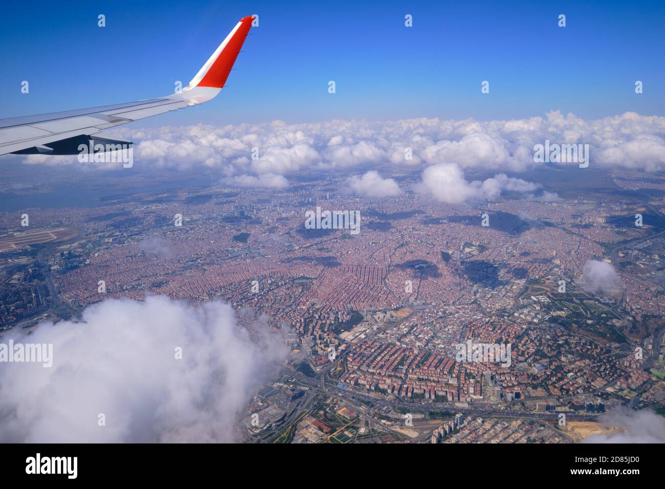 Istanbul view from airplane window Stock Photo - Alamy
