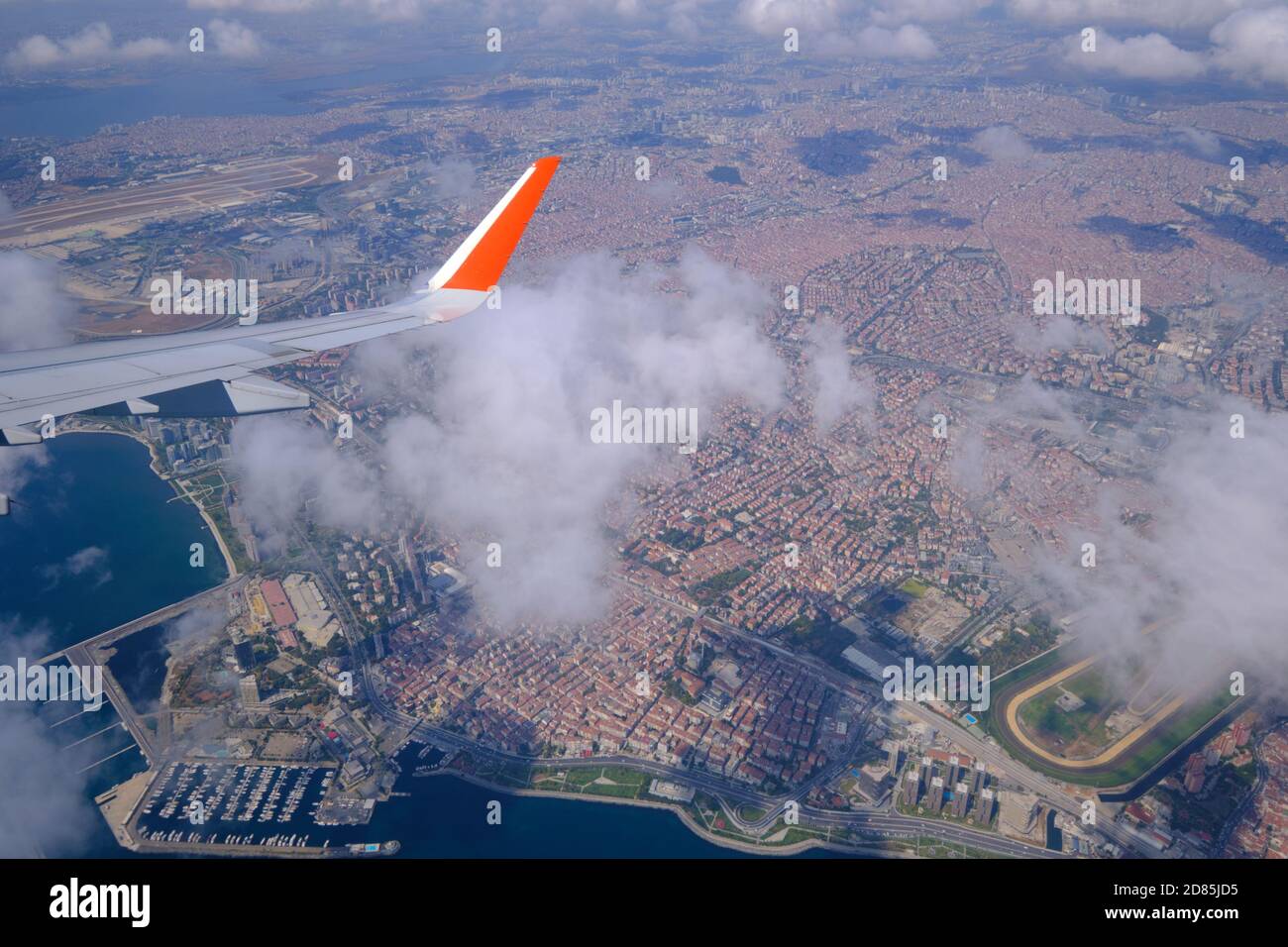 Istanbul view from airplane window Stock Photo - Alamy