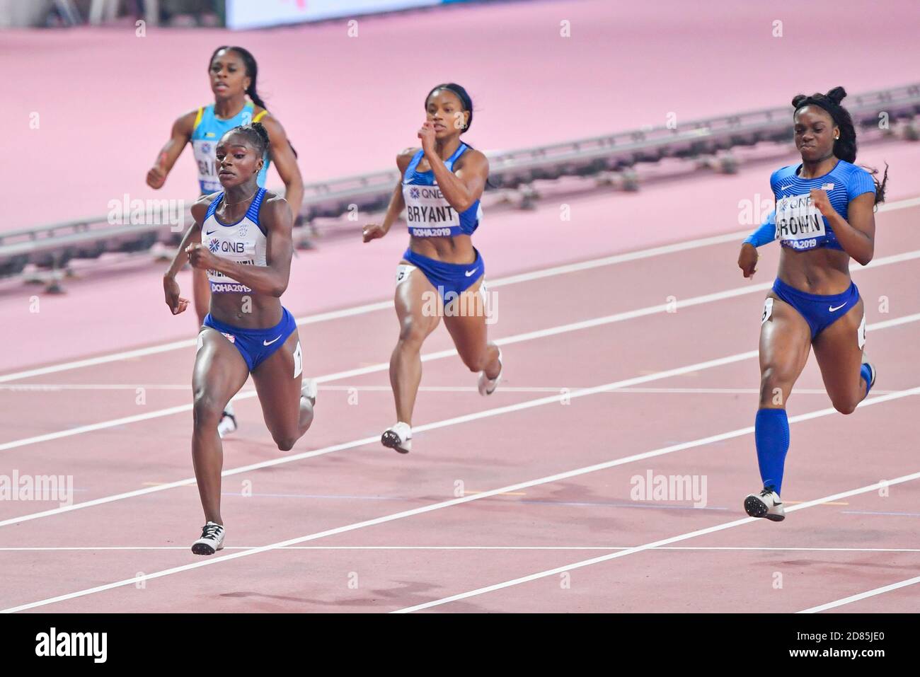 Dina Asher-Smith (GBR, Gold). Brittany Brown (USA, Silver), Tynia ...