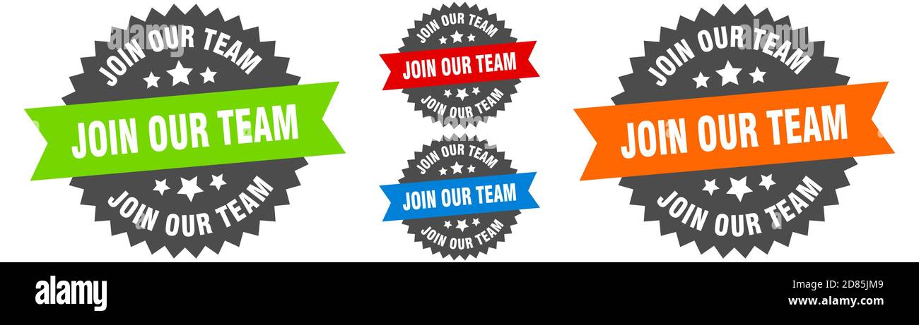 join our team sign. round ribbon label set. Stamp Stock Vector Image ...